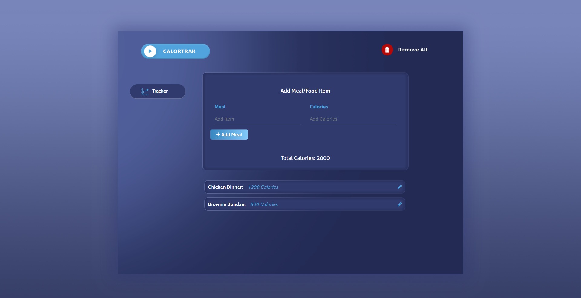 Github Jimmyelviscalortrak This Is A Simple Calorie Tracker Built Using The Javascript